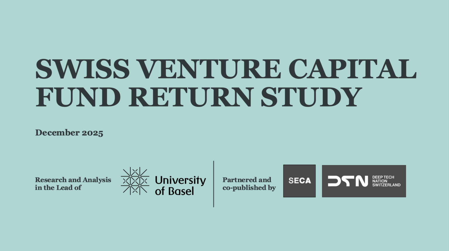 The Evidence We Needed: Establishing the First Benchmark for Swiss VC ...